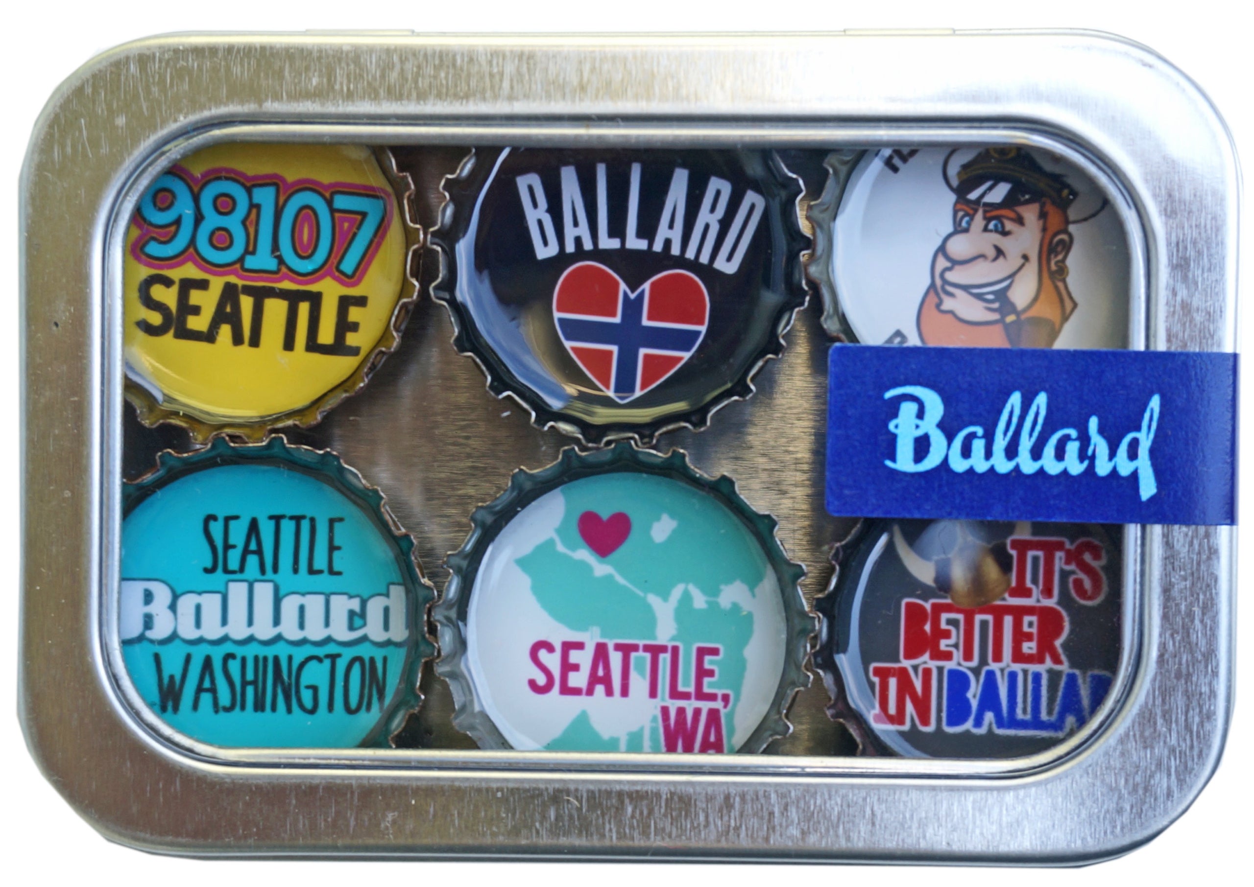 magnets, magnet, bottle cap, ballard, ballard wa, wa, norwegian, gift ...